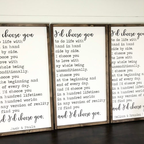 I Choose You Wedding Sign Couples Sign Wedding Sign Gift - Etsy