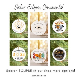 Total Solar Eclipse 2024 Ornament, Solar Eclipse Party, Eclipse 2024 ...