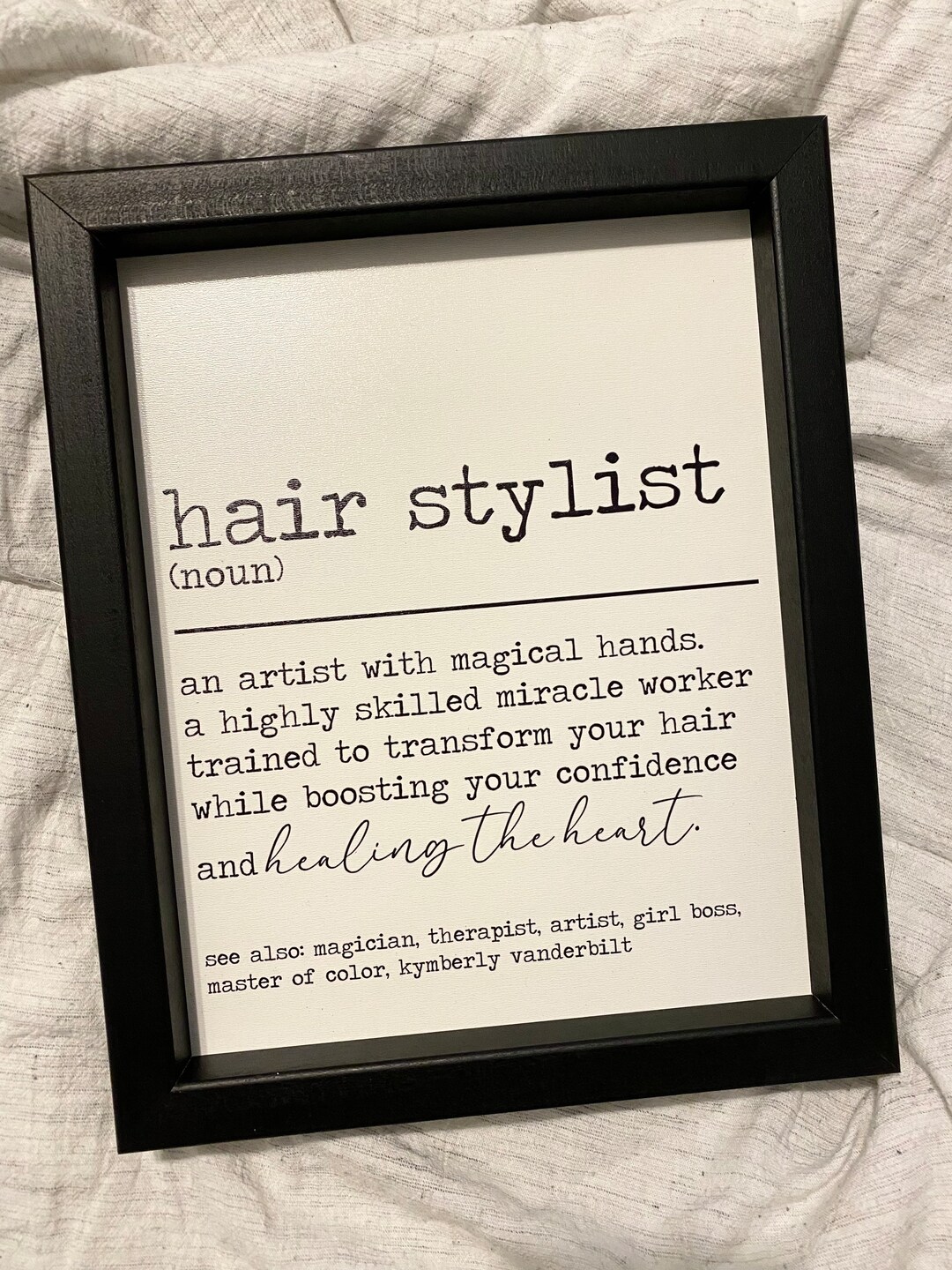 Hair Stylist Definition Sign, Personalized Gift, Hairstylist Gift ...