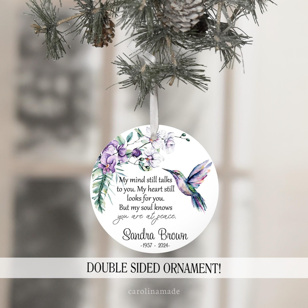 Hummingbird Memorial Ornament, Personalized Sympathy Gift, Bereavement ...