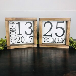 Custom Calendar Date Sign, Wedding, Birthdate, Personalized Framed ...