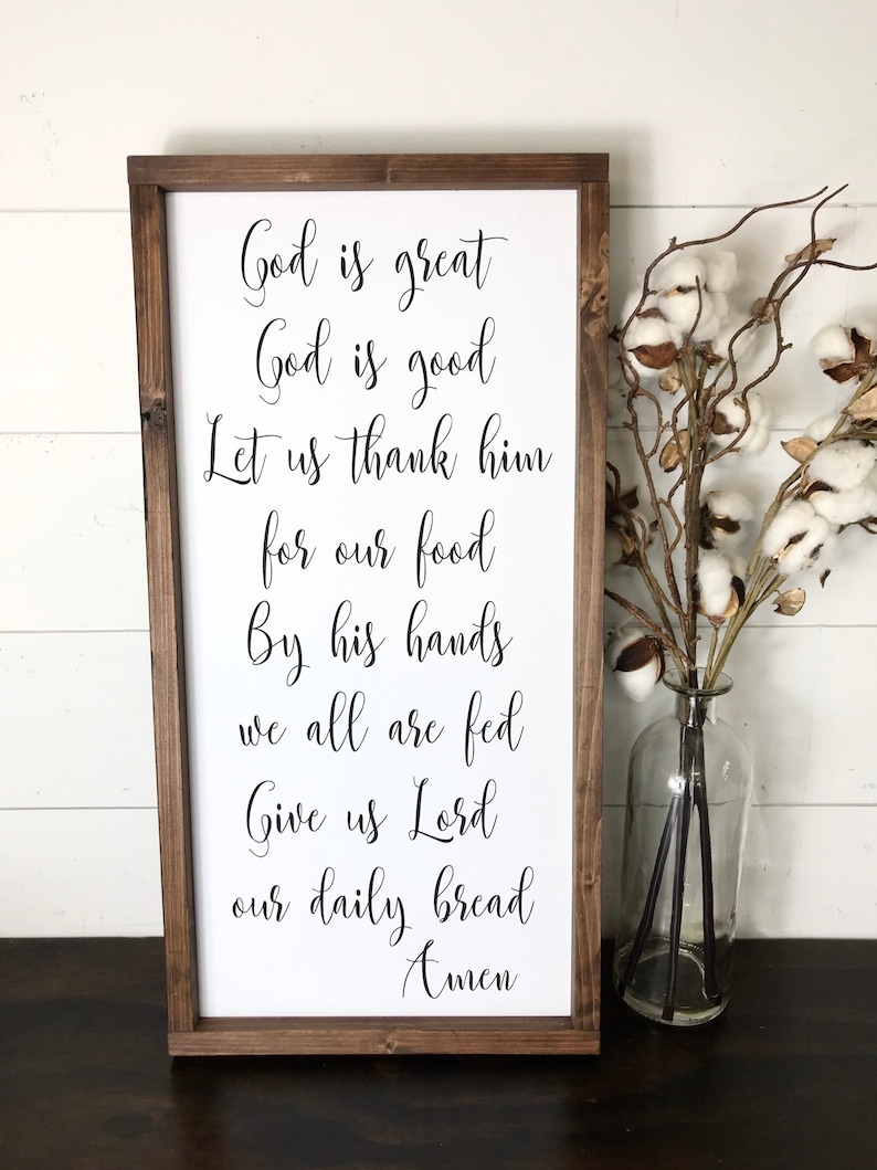 God is Great God is Good Meal Prayer Sign Christian Kitchen - Etsy