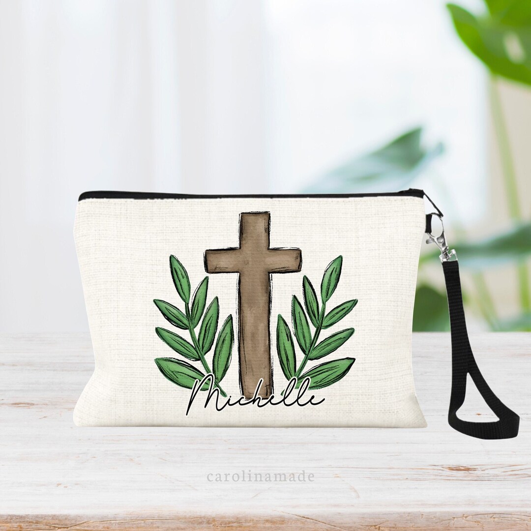 Christian Cross Makeup Bag, Personalized Christian Gifts, Bible Study ...