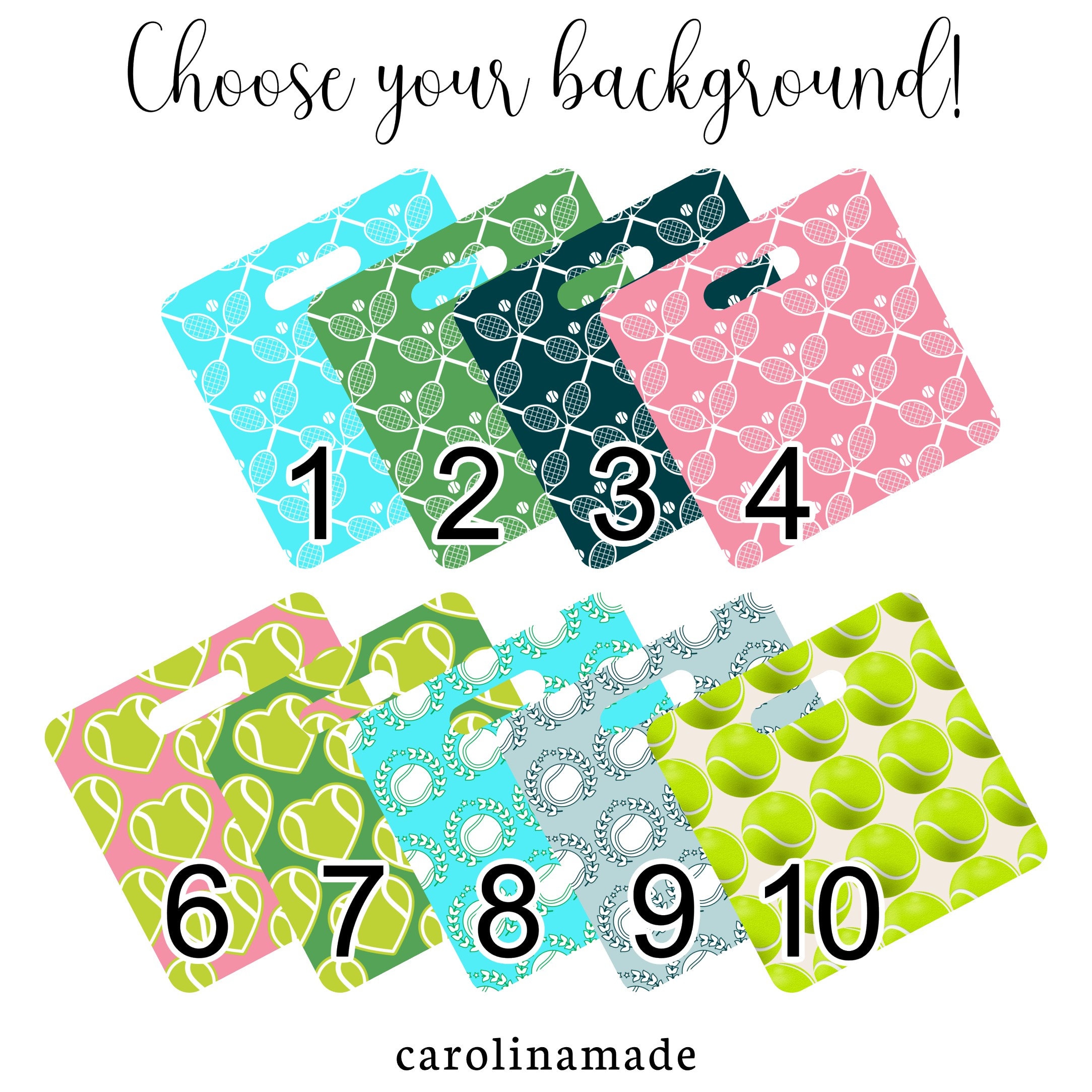 Tennis Tag, Personalized Tennis Name Bag Tag, Tennis Travel Bag ...