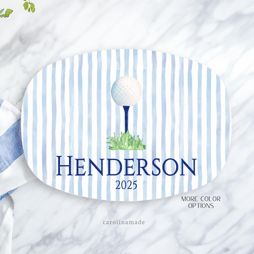 Golf Ball Platter, Personalized Name Golf Plate, Custom Golf Mothers ...