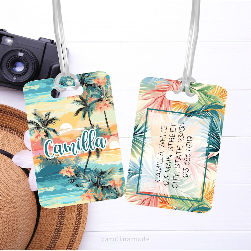 Tropical Name Tag - Etsy