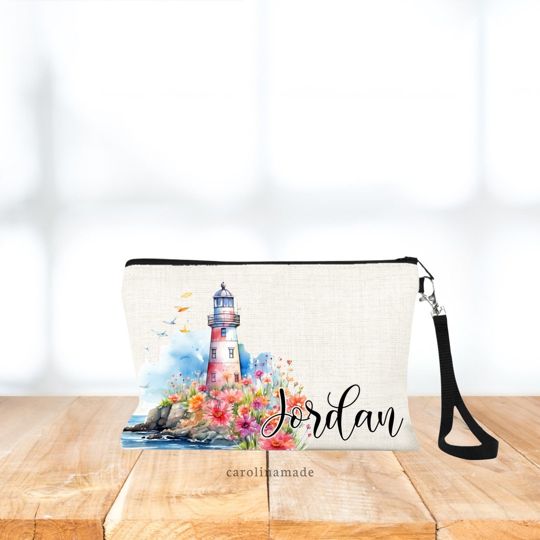 Personalized Lighthouse Bag, Lighthouse Beach Wristlet, Retro ...