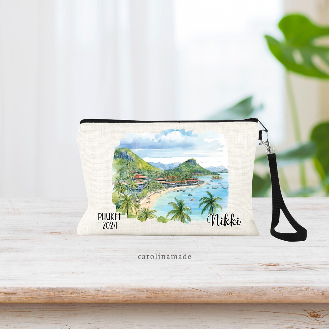 Phuket Thailand Trip Makeup Bag, Personalized Phuket Thailand Trip ...