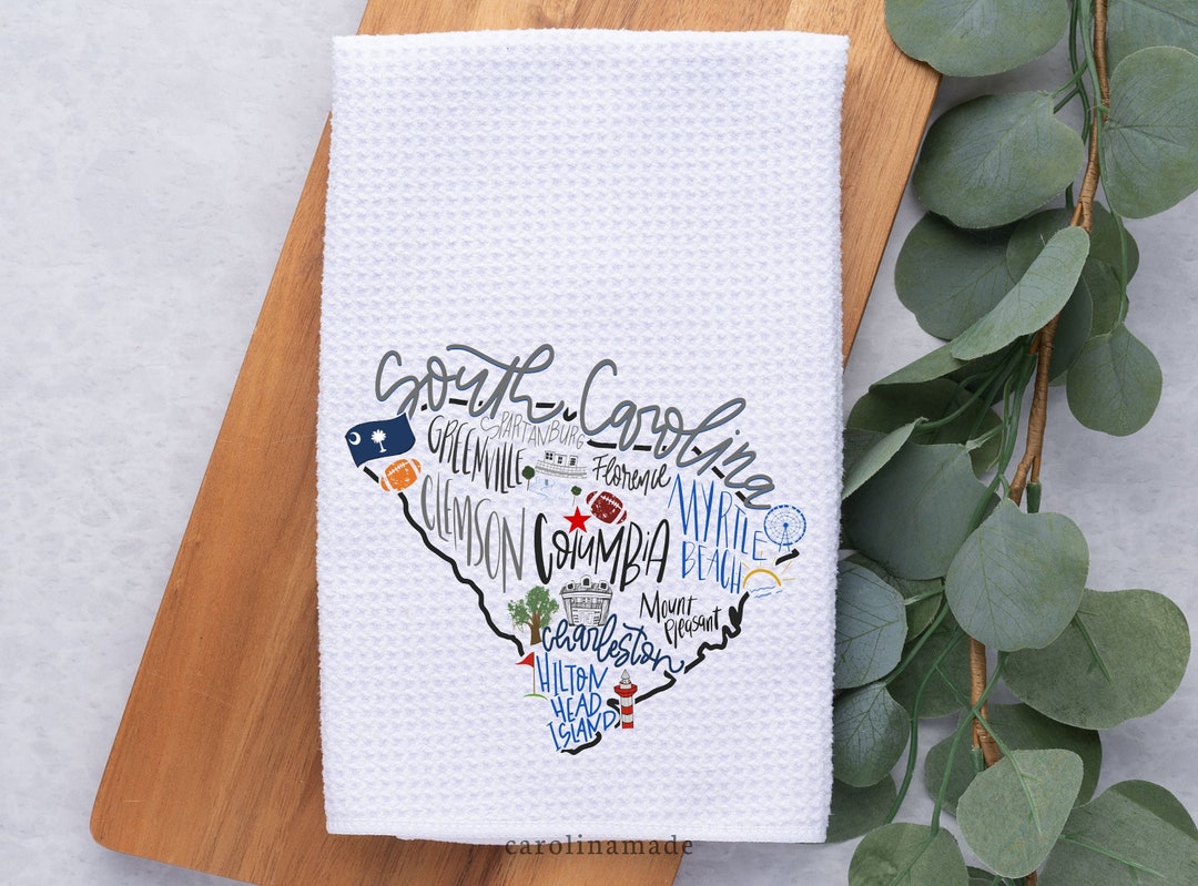 South Carolina Hand Towel, South Carolina Kitchen Towel, Carolina ...
