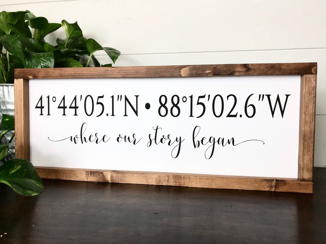 Where Our Story Began Coordinates Sign | GPS Coordinates Sign | Custom ...