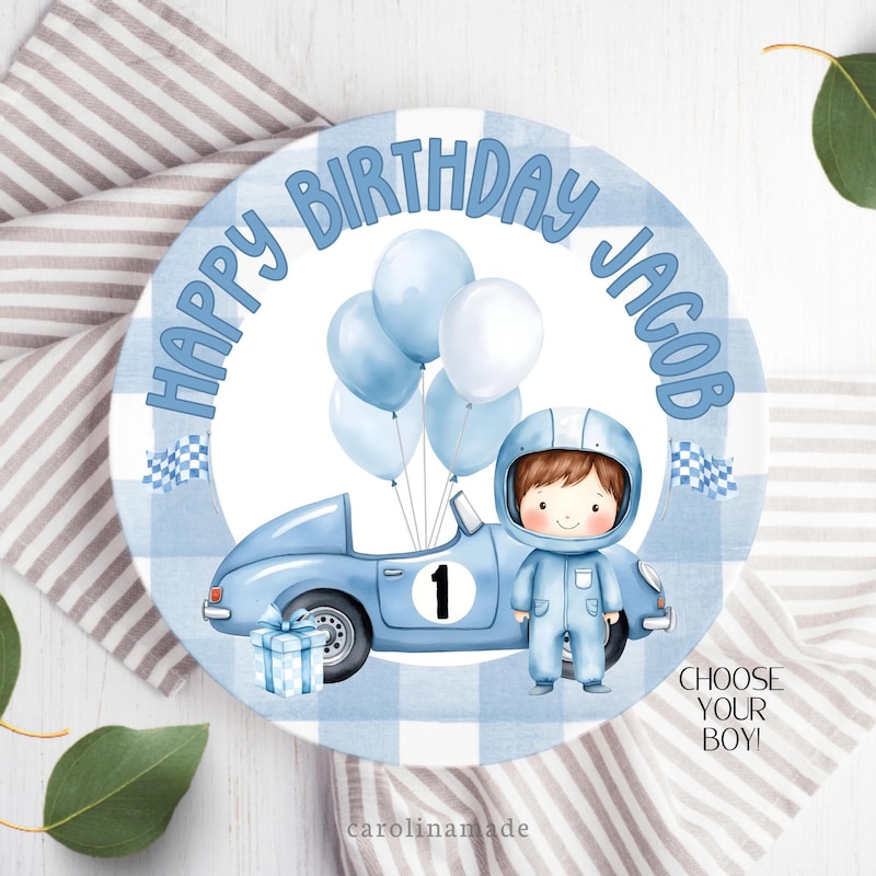 Race Cars Birthday Plates - Etsy