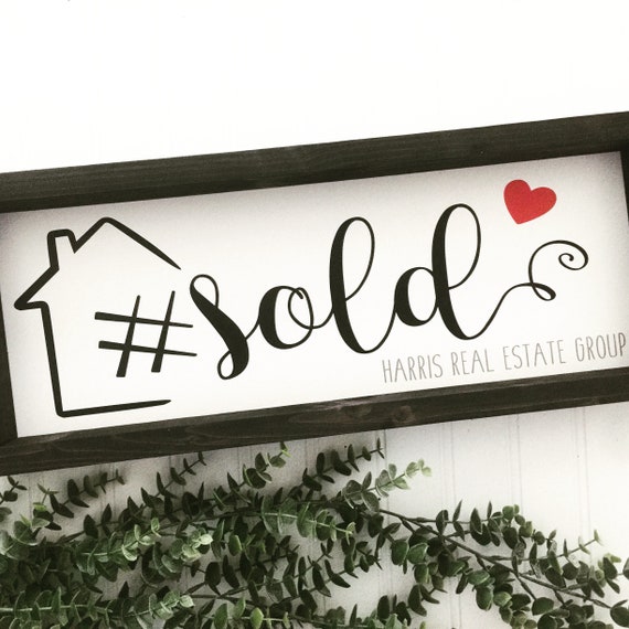 Sold Real Estate Agent Sign Real Estate Photo Prop Home | Etsy
