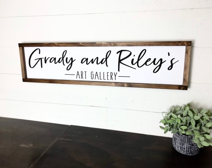Kids Art Gallery Sign, Childrens Art Display Sign, Playroom Art, Kids ...