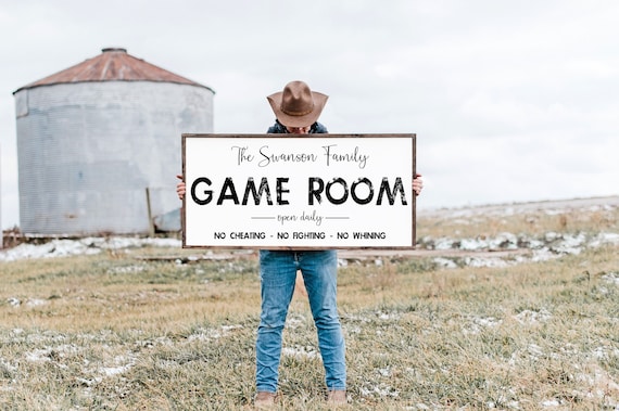 Personalized Game Room Sign No Cheating No Fighting No - Etsy