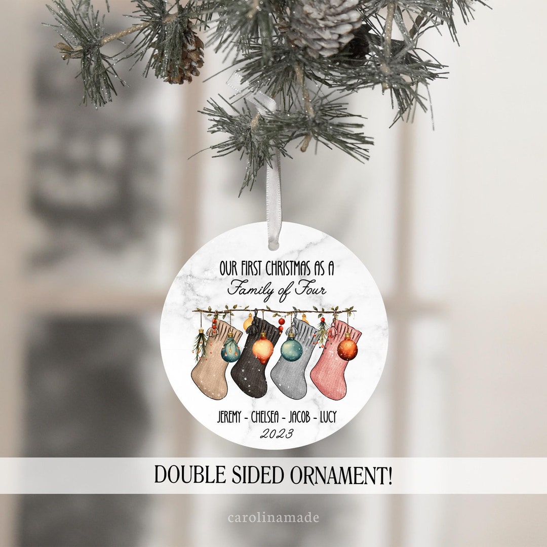Family of Four Christmas Ornament, Family of 4, Personalized Family ...