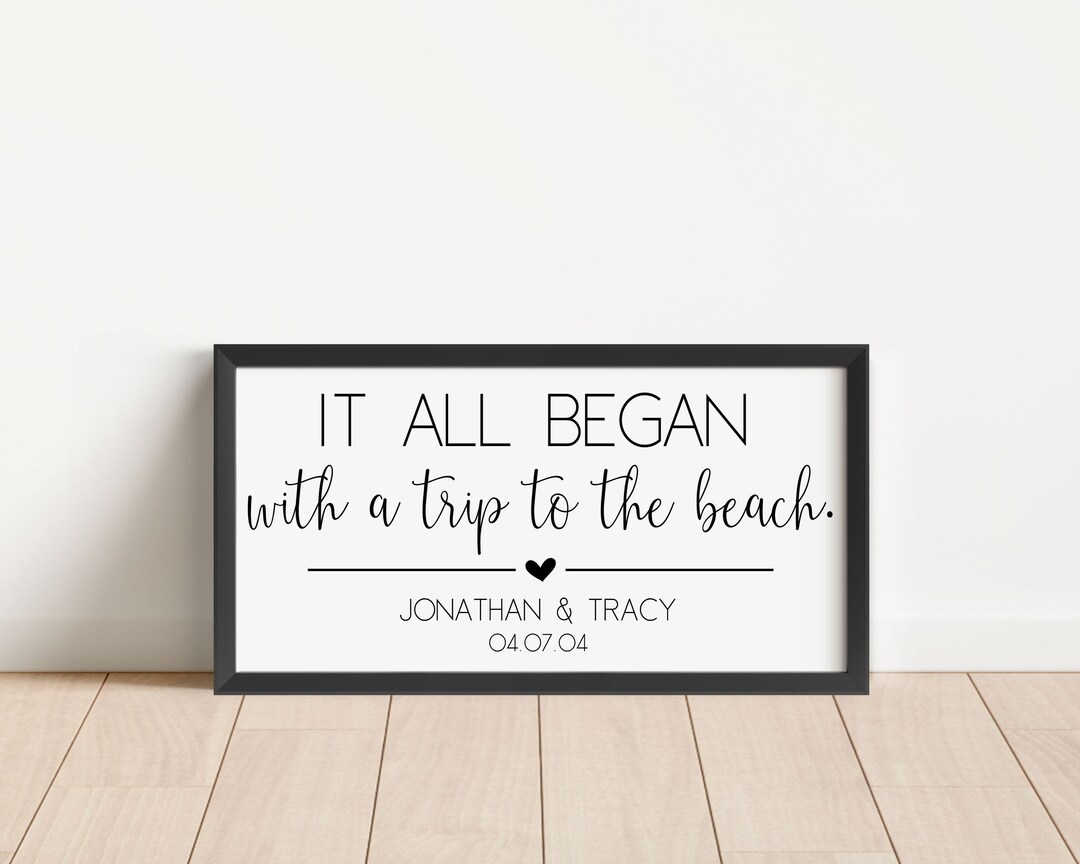 Personalized Couple Name Sign, It All Began Sign, First Met Sign ...