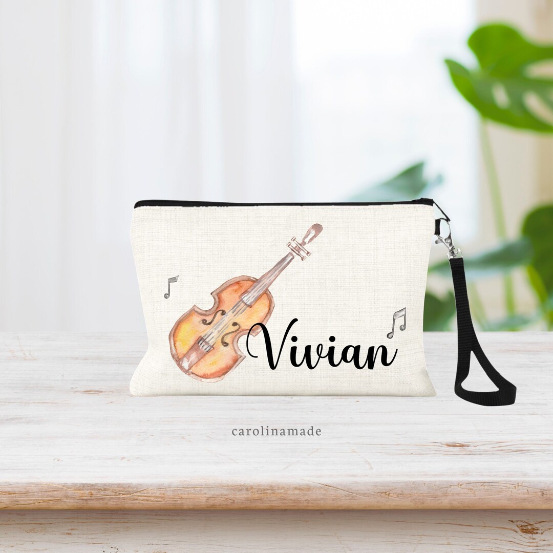 Personalized Violin Bag, Girls Violin Makeup Bag, Violinist Zipper ...