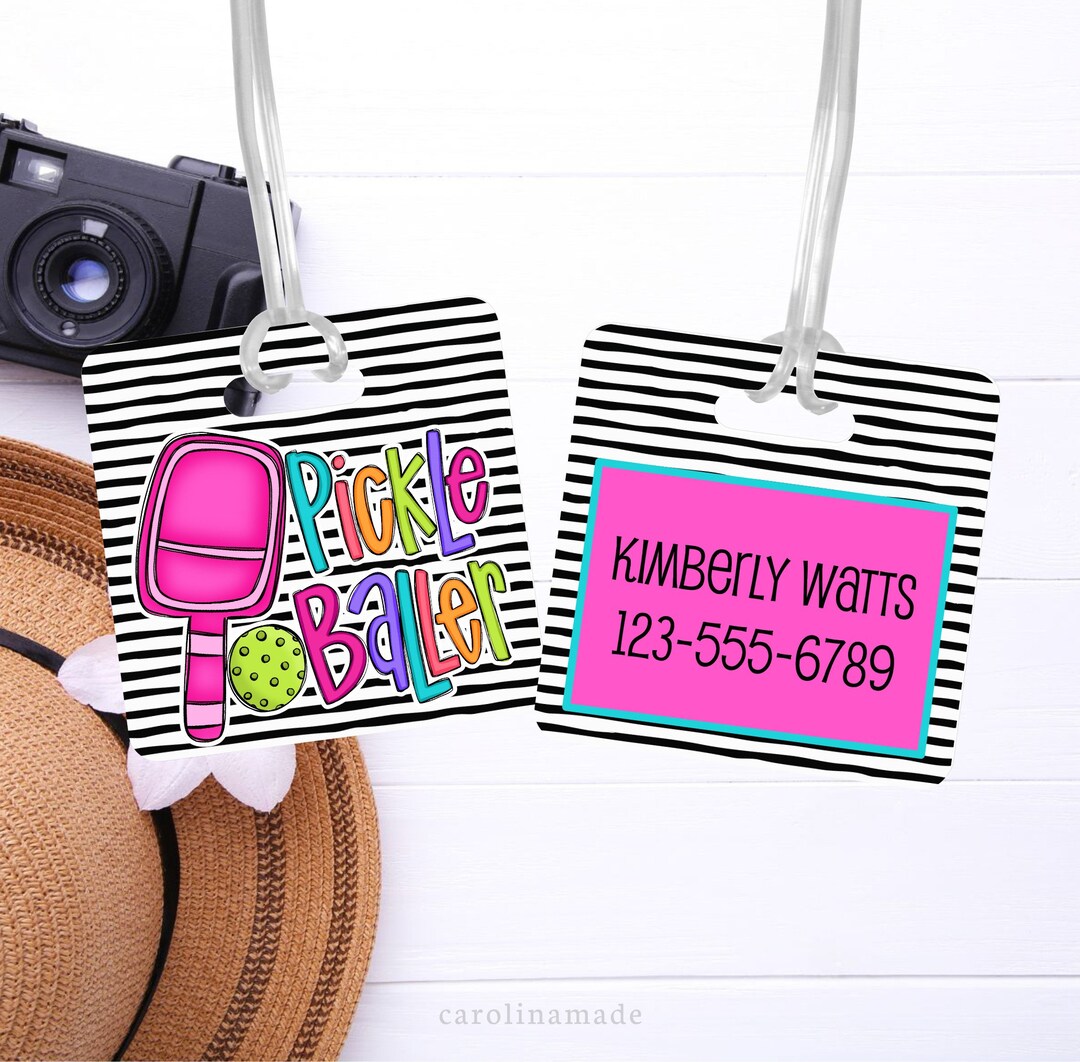 Pickleball Bag Tag, Personalized Pickleball ID Tag, Pickleball Team ...