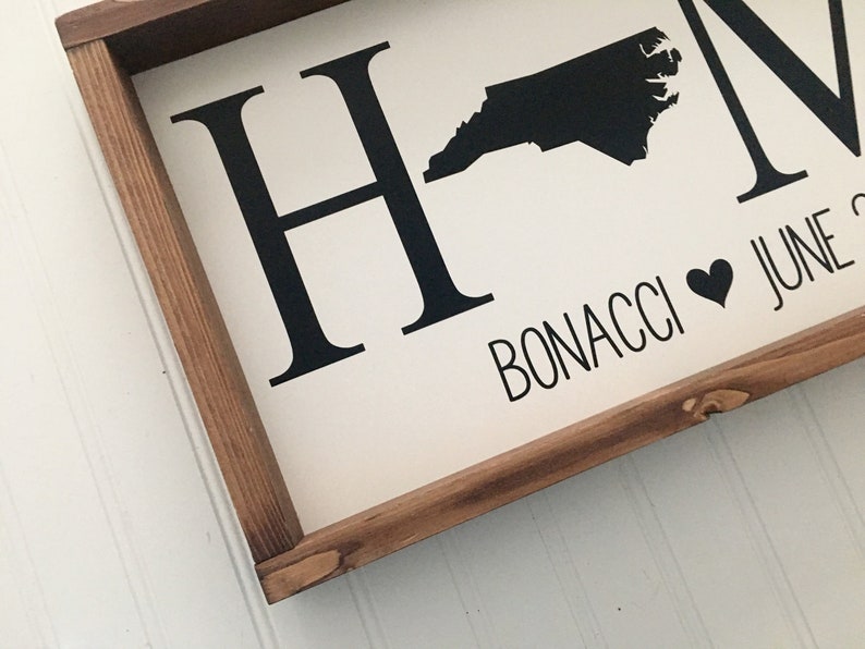 Home State Sign Name Est Date Wood Sign New Home Homebuyer | Etsy