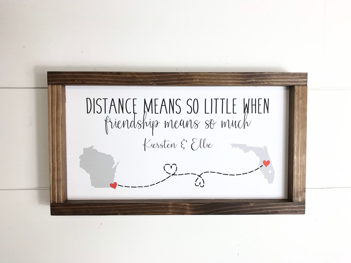 Best Friend Long Distance Gift Distance Means so Little When | Etsy