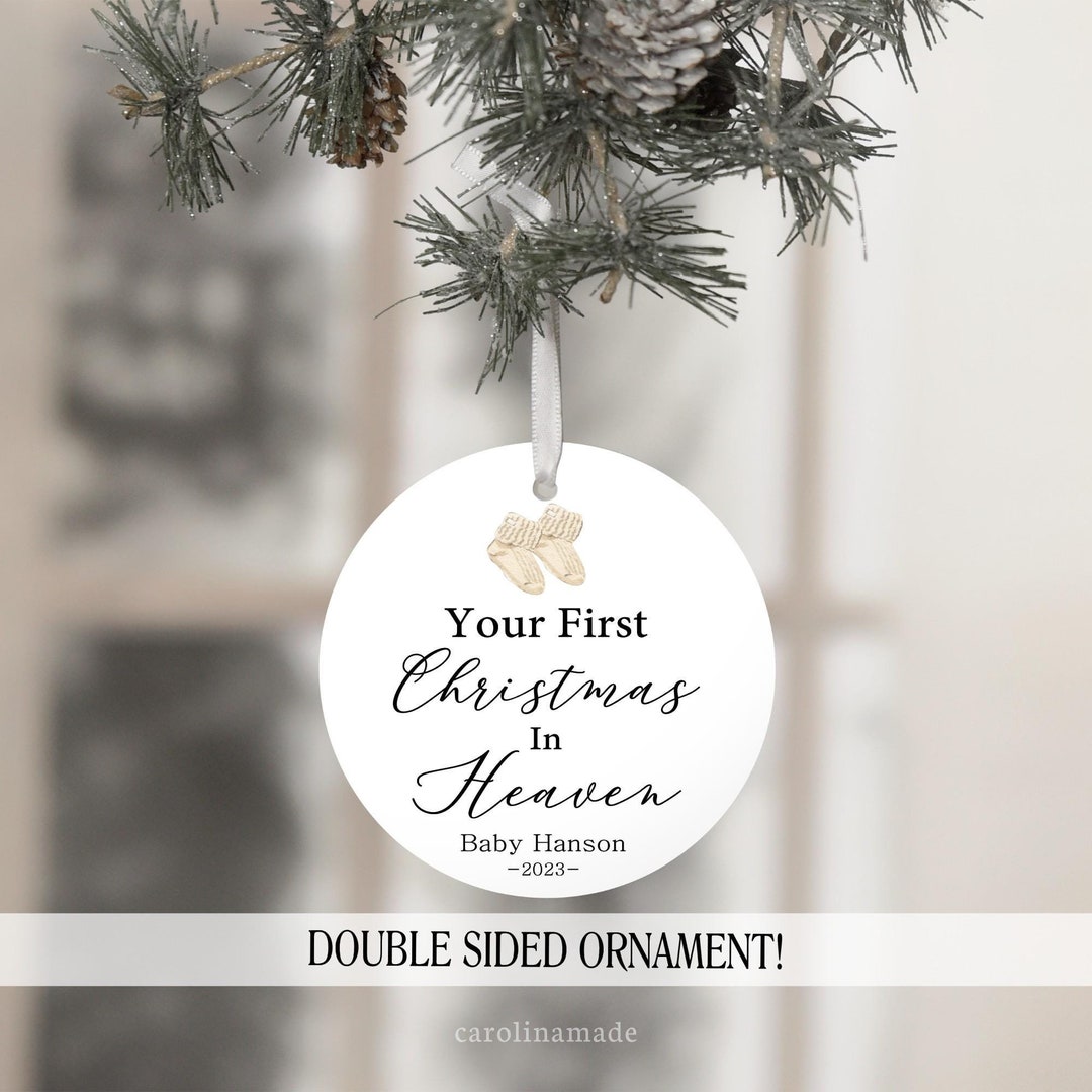 Your First Christmas in Heaven Ornament, Baby Loss Remembrance Ornament ...