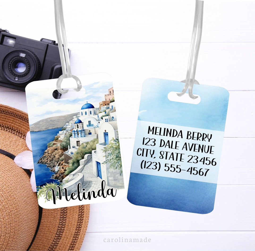 Greece Luggage Tag, Greece Trip Travel Accessories, Personalized ...