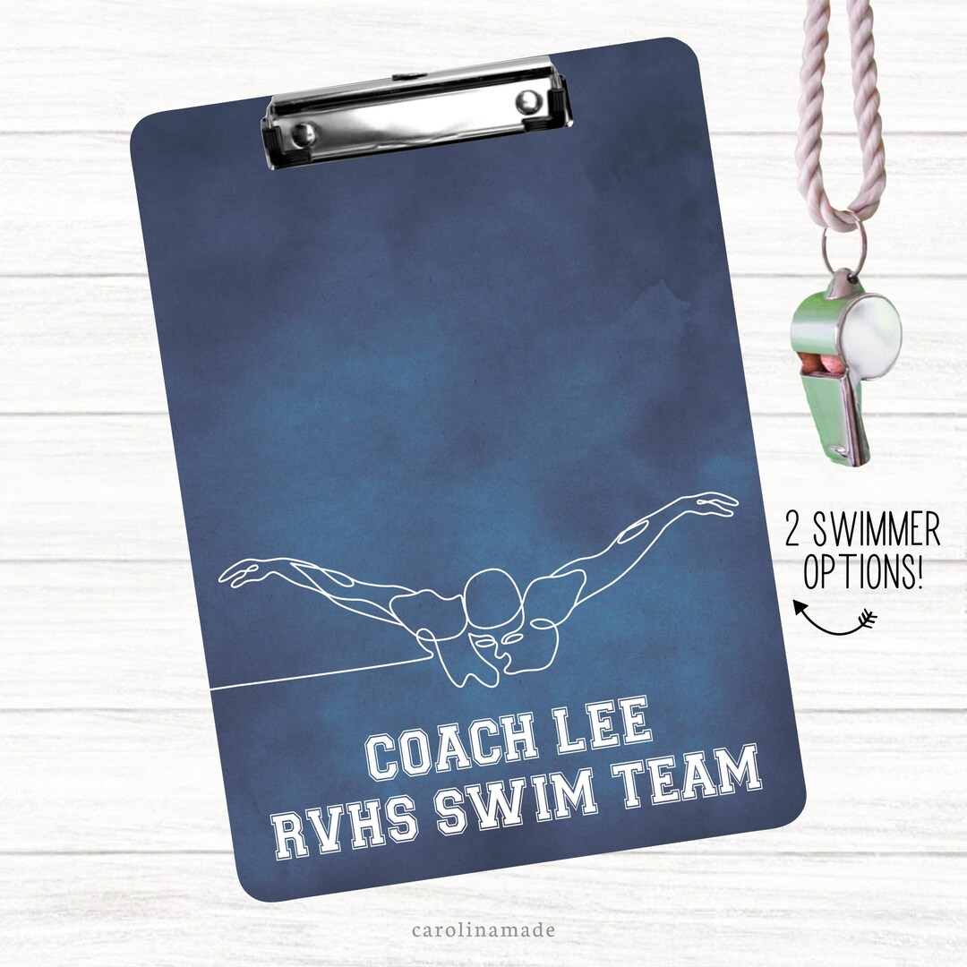 Swim Coach Clipboard, Personalized Swim Coach Gift, Coach Appreciation ...