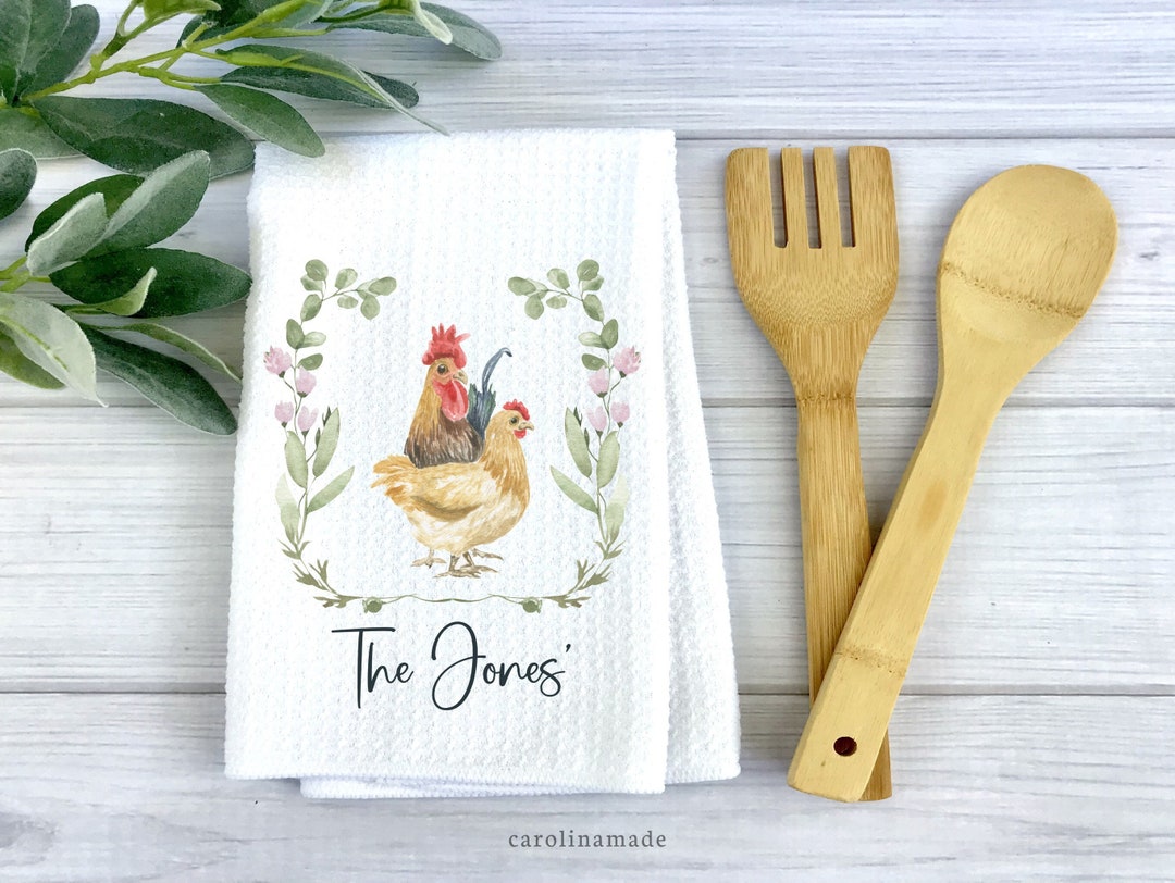 Chicken Kitchen Towel, Farm Chickens Decor, Personalized Farmhouse ...