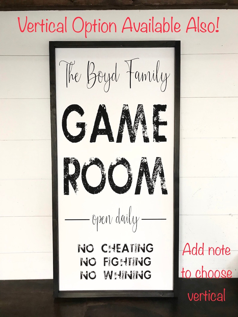Personalized Game Room Sign No Cheating No Fighting No - Etsy