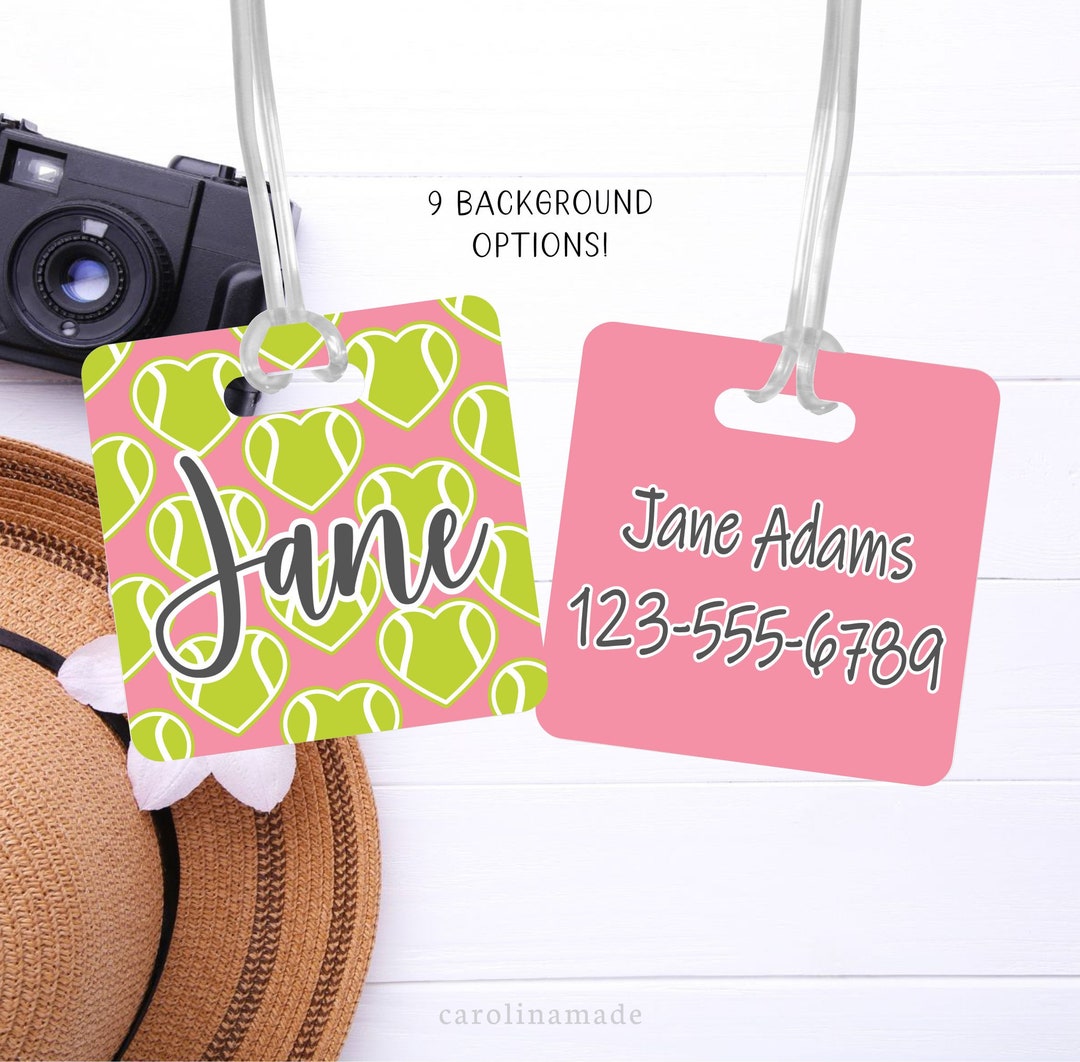 Tennis Tag, Personalized Tennis Name Bag Tag, Tennis Travel Bag ...