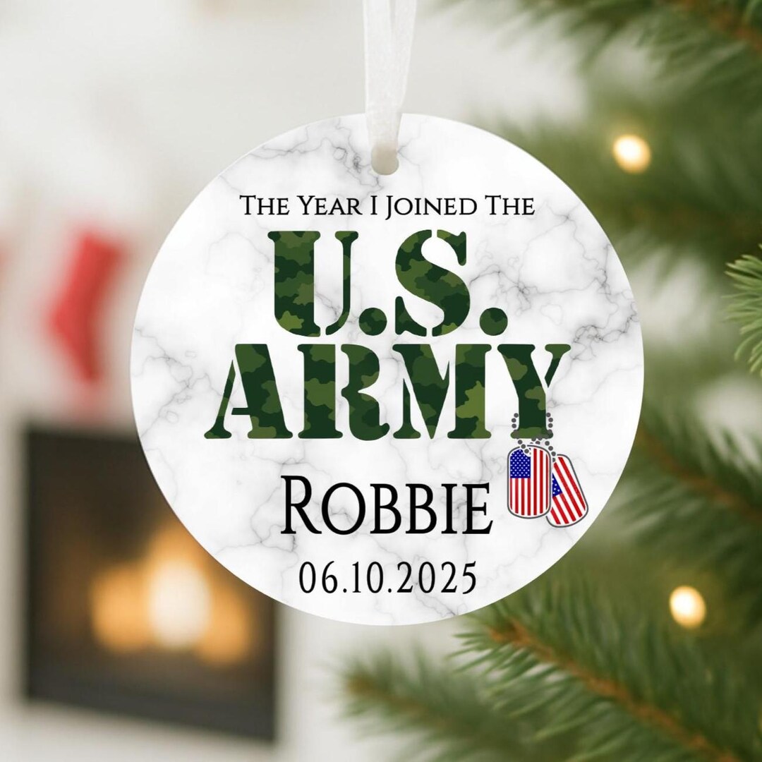 US Army Ornament, the Year I Joined Military Gift, Personalized Soldier ...
