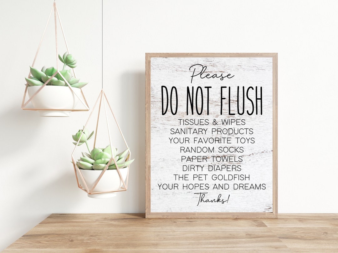 Please Do Not Flush Bathroom Sign, Funny Bathroom Rules, Bathroom Humor ...