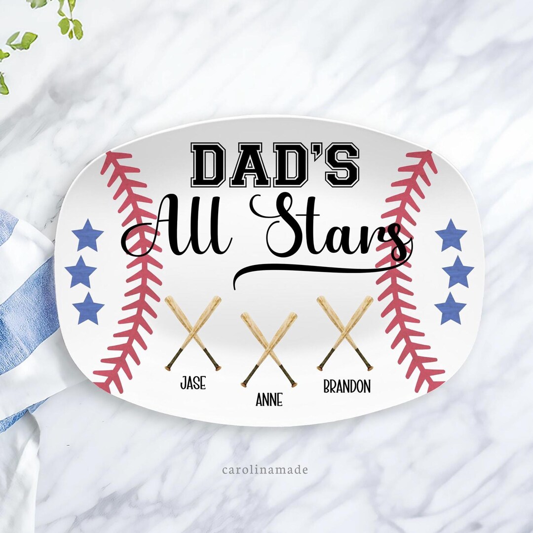 Dads All Stars Baseball Name Platter, Personalized Baseball Grilling ...