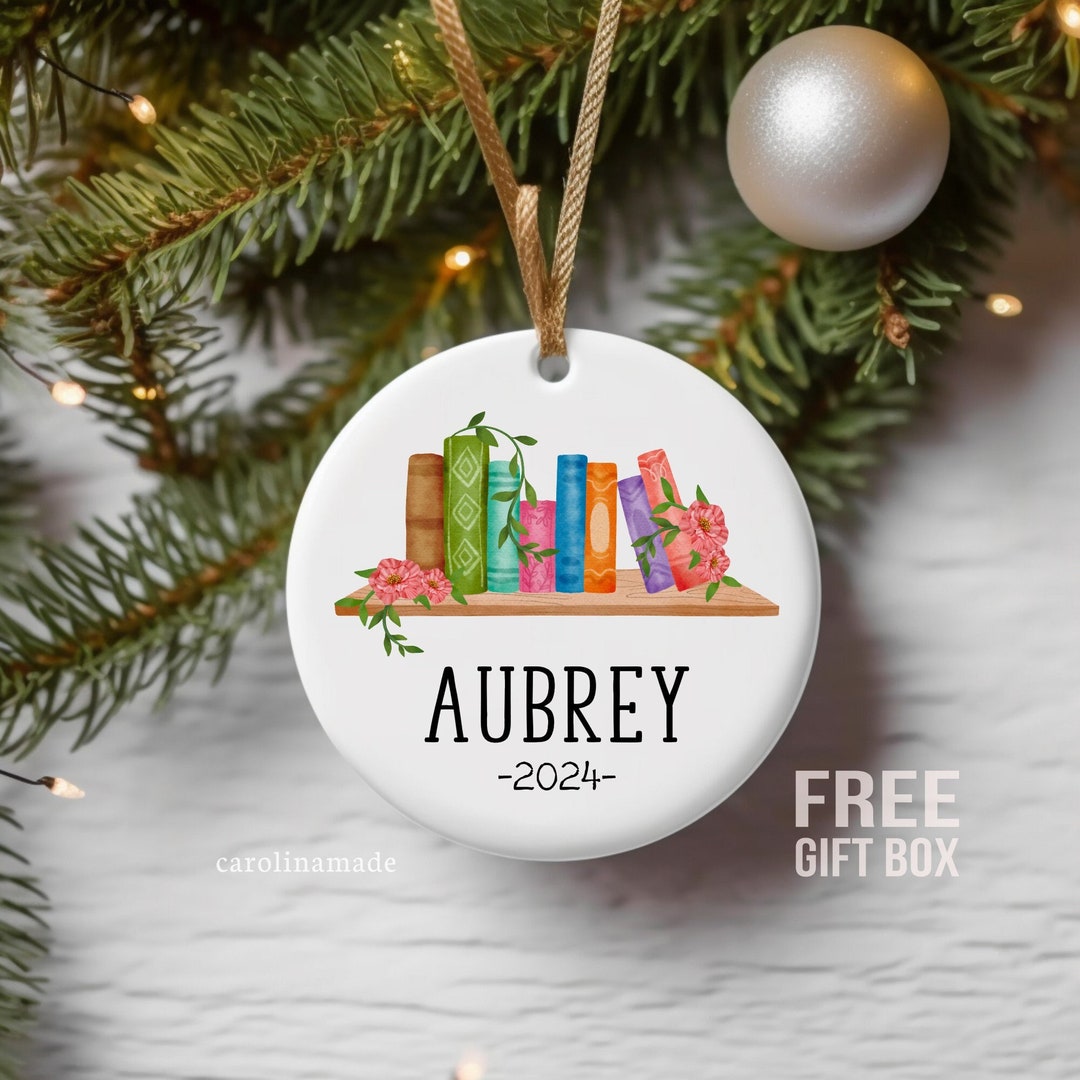Custom Bookshelf Ornament, Personalized Gift for Book Readers ...