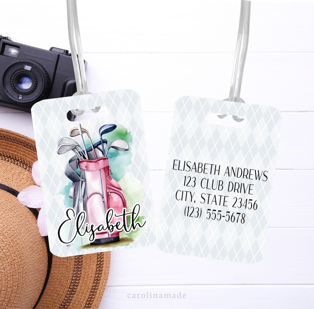 Golf Bag Tag, Womens Golf Bag ID Tag, Golf Accessories, Personalized ...