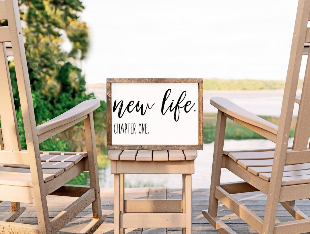 New Life Chapter One Sign, New Beginnings Inspirational Quote Decor ...