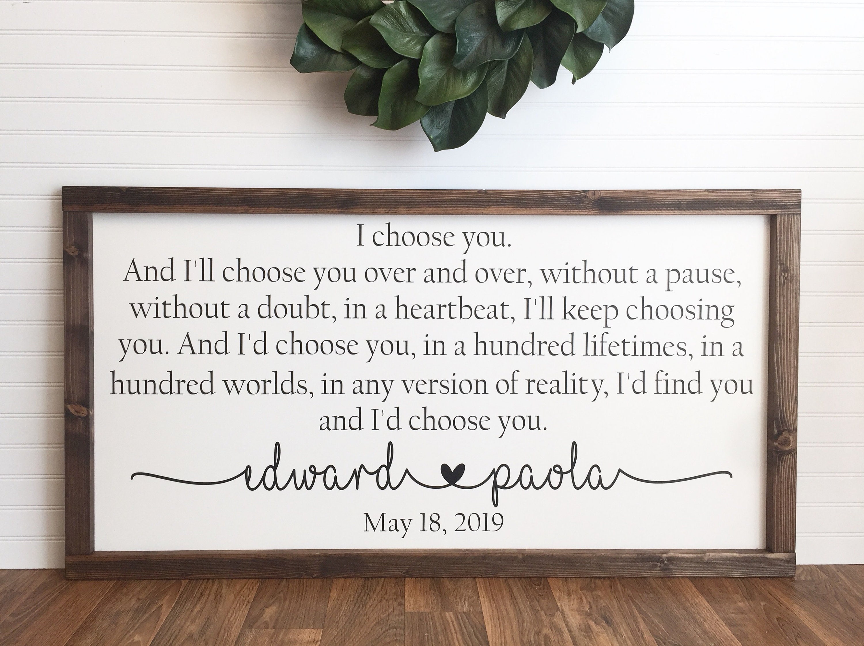 I Choose you Sign I'll Keep Choosing You Personalized Name | Etsy