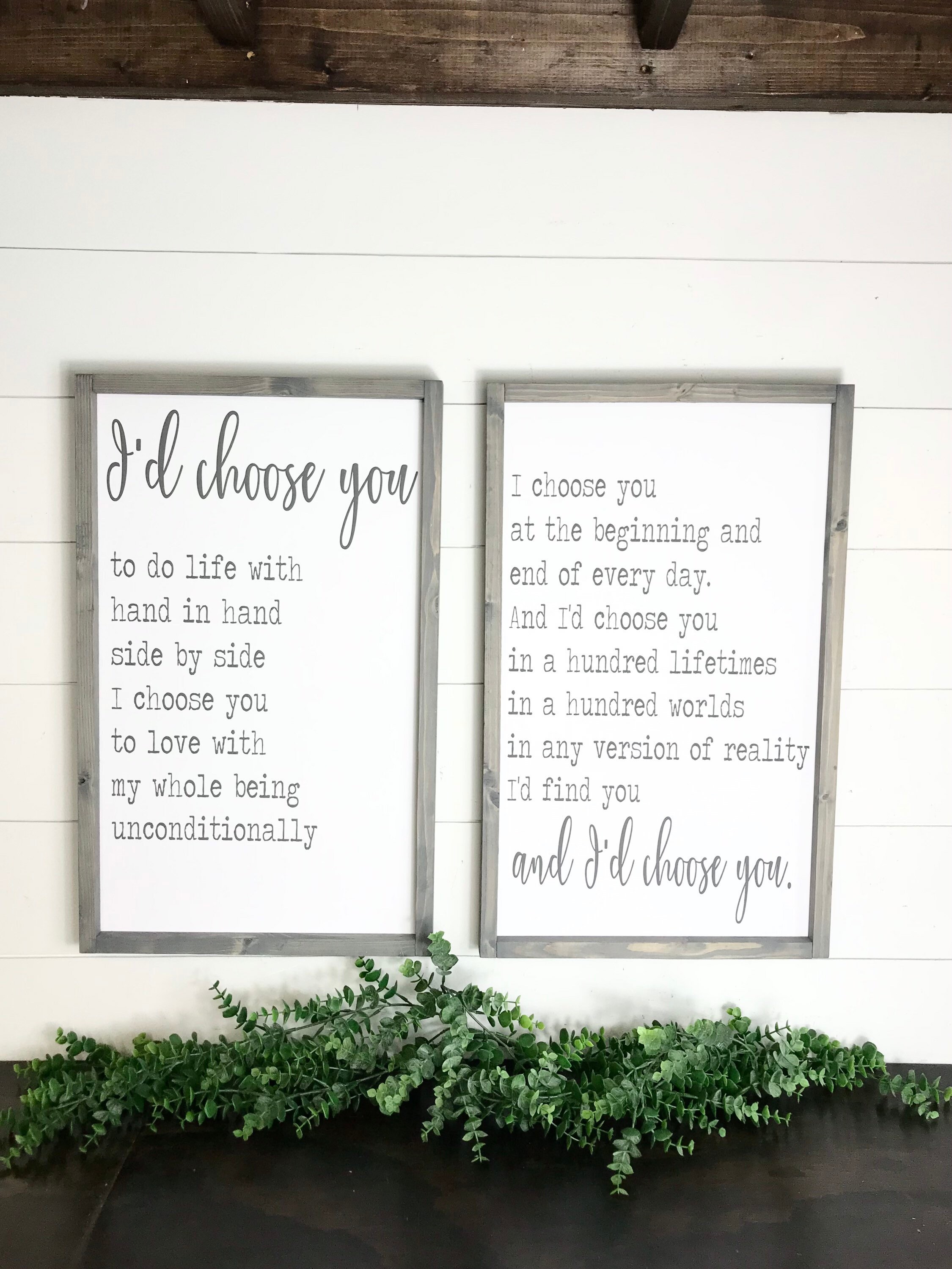 I'd Choose You Sign Set Wedding Gift Marriage Quote | Etsy