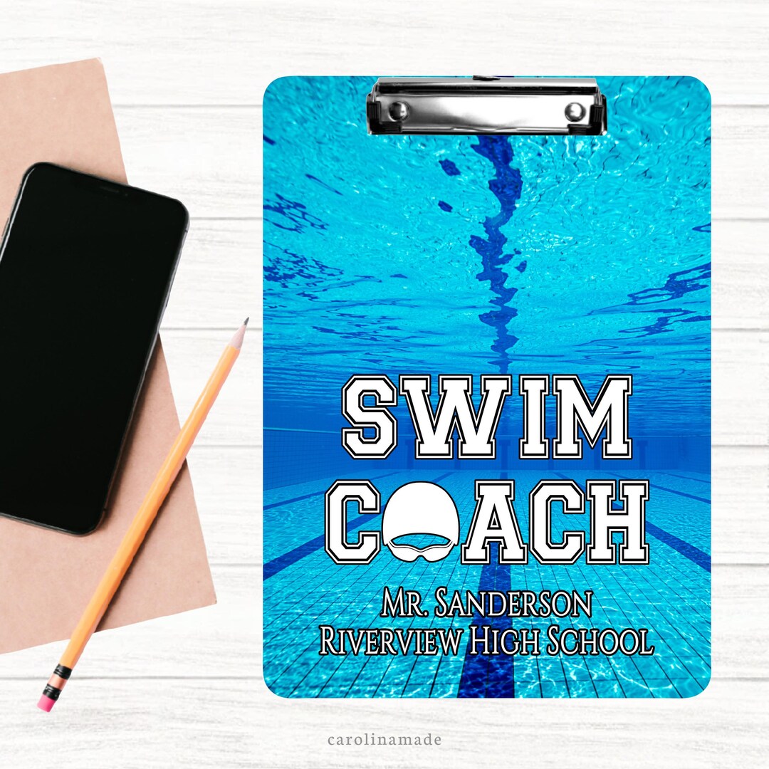 Swim Coach Clipboard, Personalized Swim Coach Gift, Coach Appreciation ...