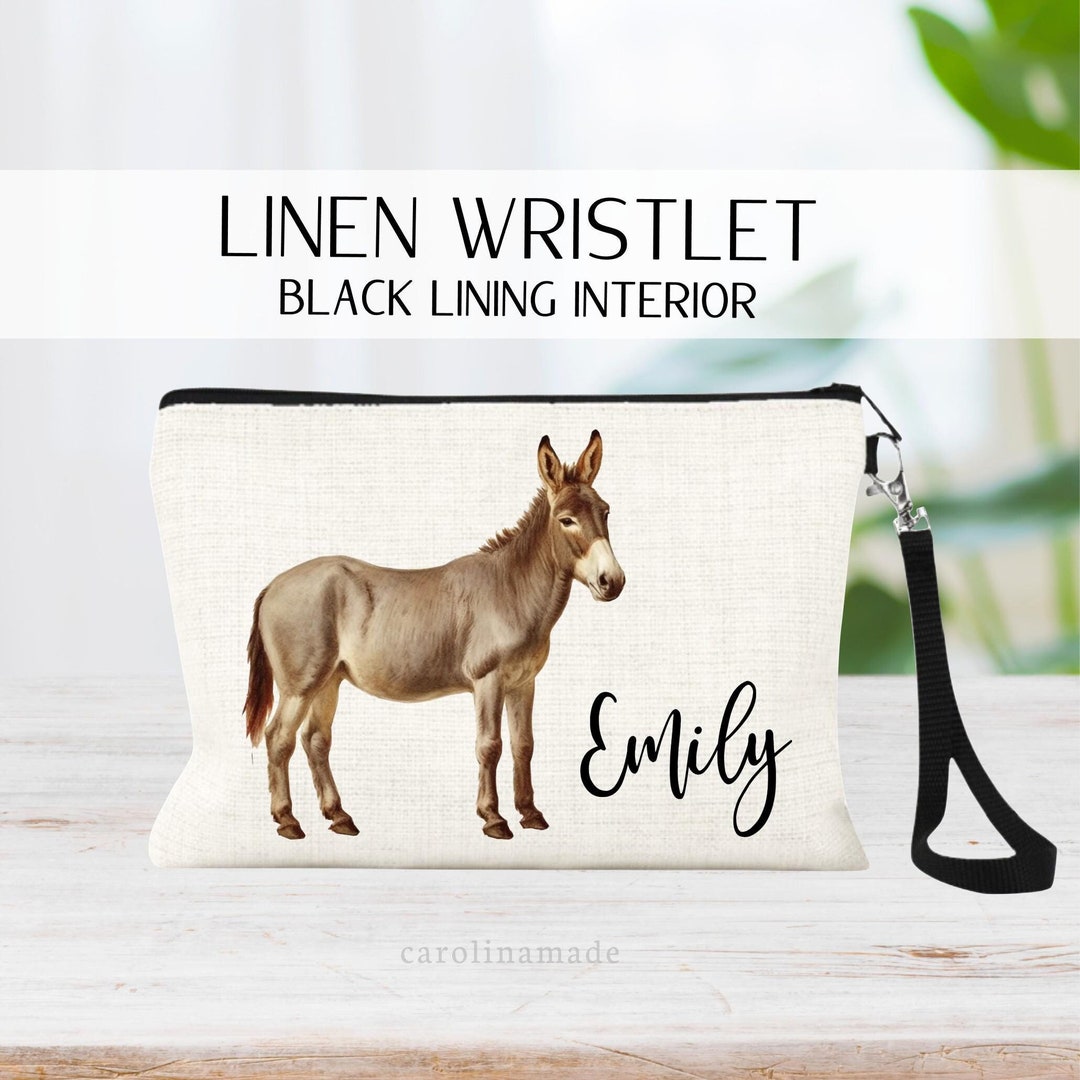 Donkey Gift, Personalized Donkey Makeup Bag, Gift for Donkey Lover ...