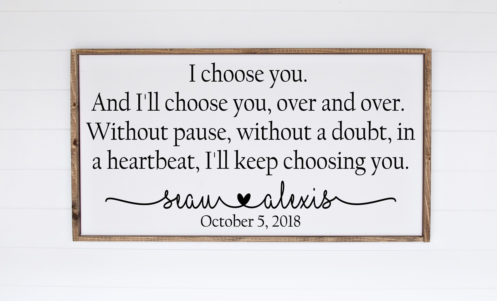 Marriage Quote Sign I Choose You Personalized Est Date Sign - Etsy