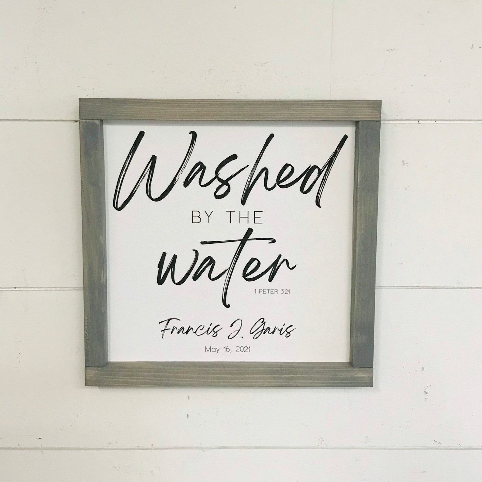 Washed by the Water Sign Personalized Baptism Gift 1 Peter - Etsy