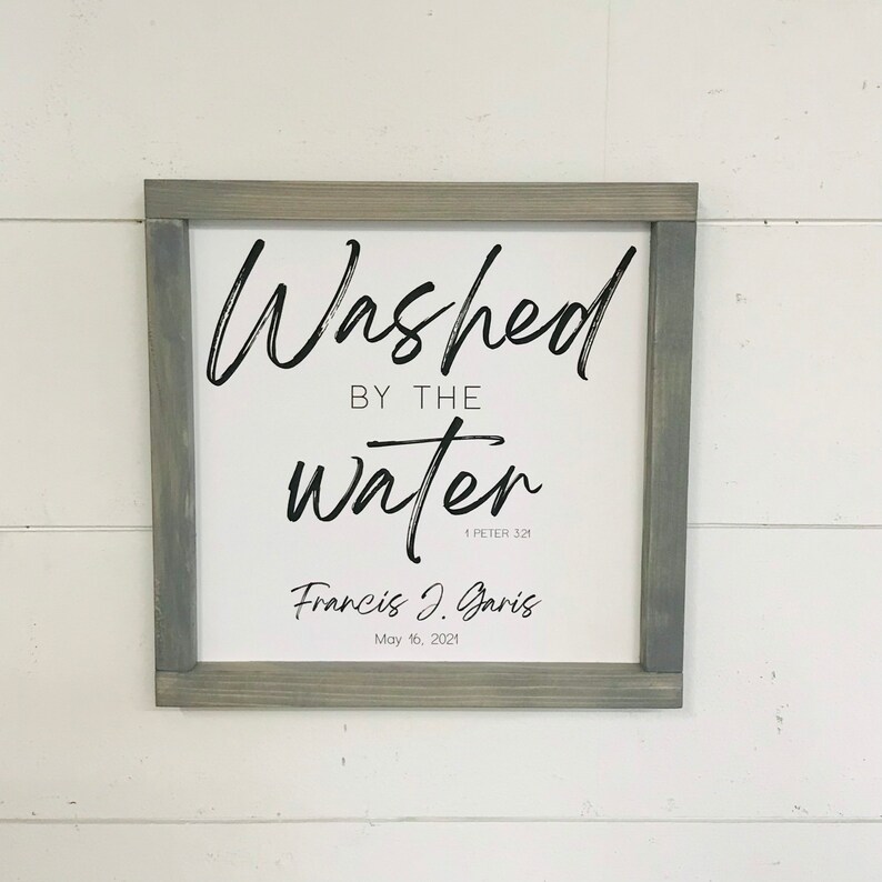 Washed by the Water Sign Personalized Baptism Gift 1 Peter - Etsy