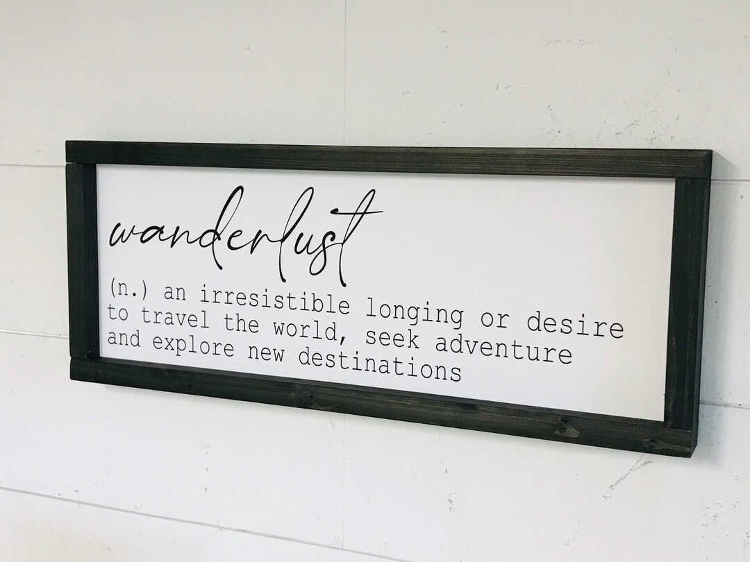 Wanderlust Travel Definition Sign, Love to Travel, Framed Canvas ...