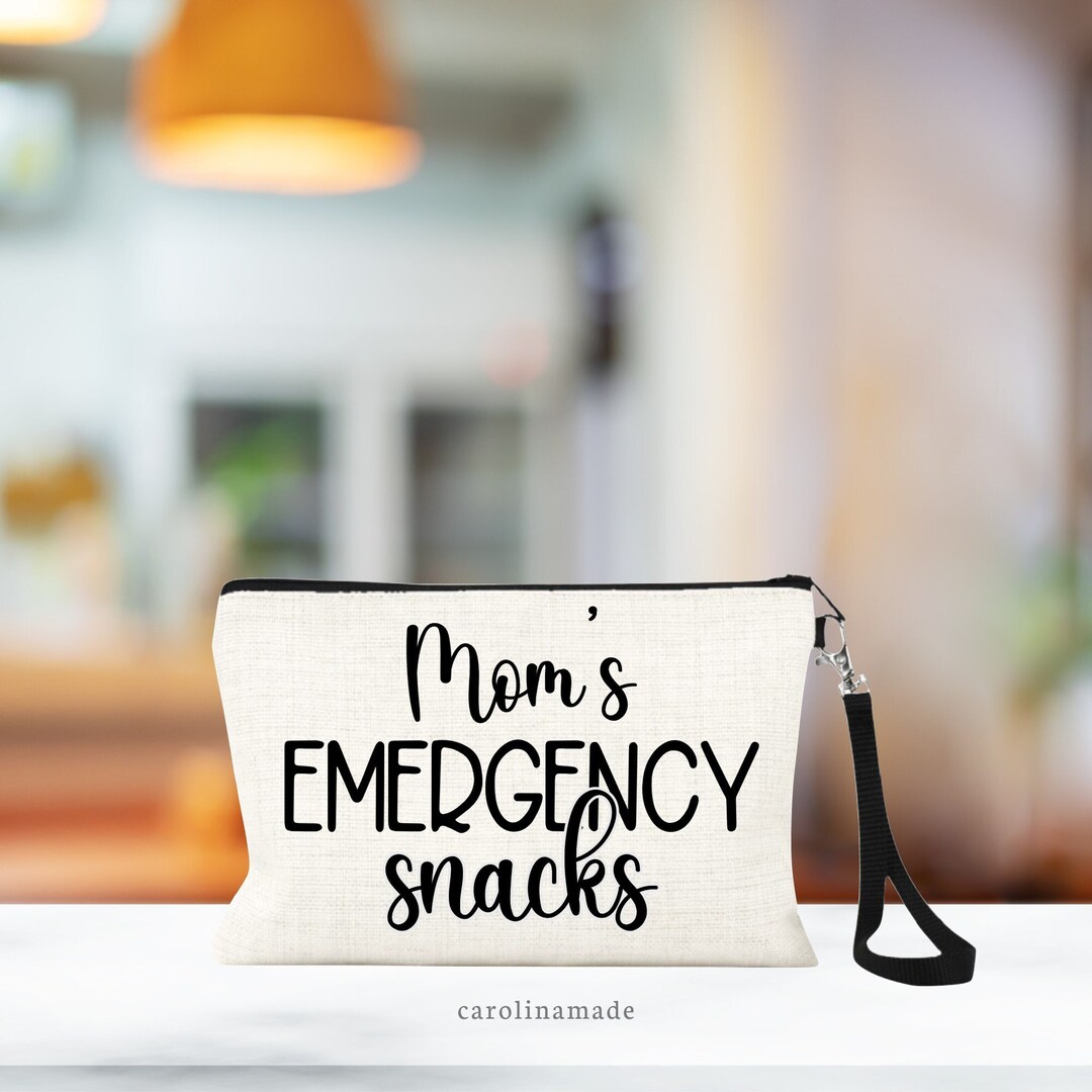 Mom's Emergency Snacks Pouch, Mama Snack Bag, Zippered Snack Bag, Busy ...