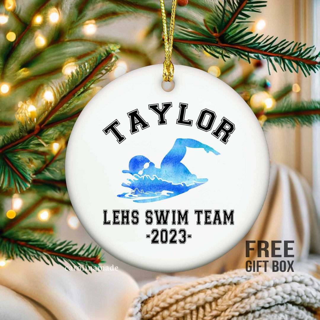Personalized Swim Ornament, Swim Team Gift, Swimmer Christmas Ornament ...