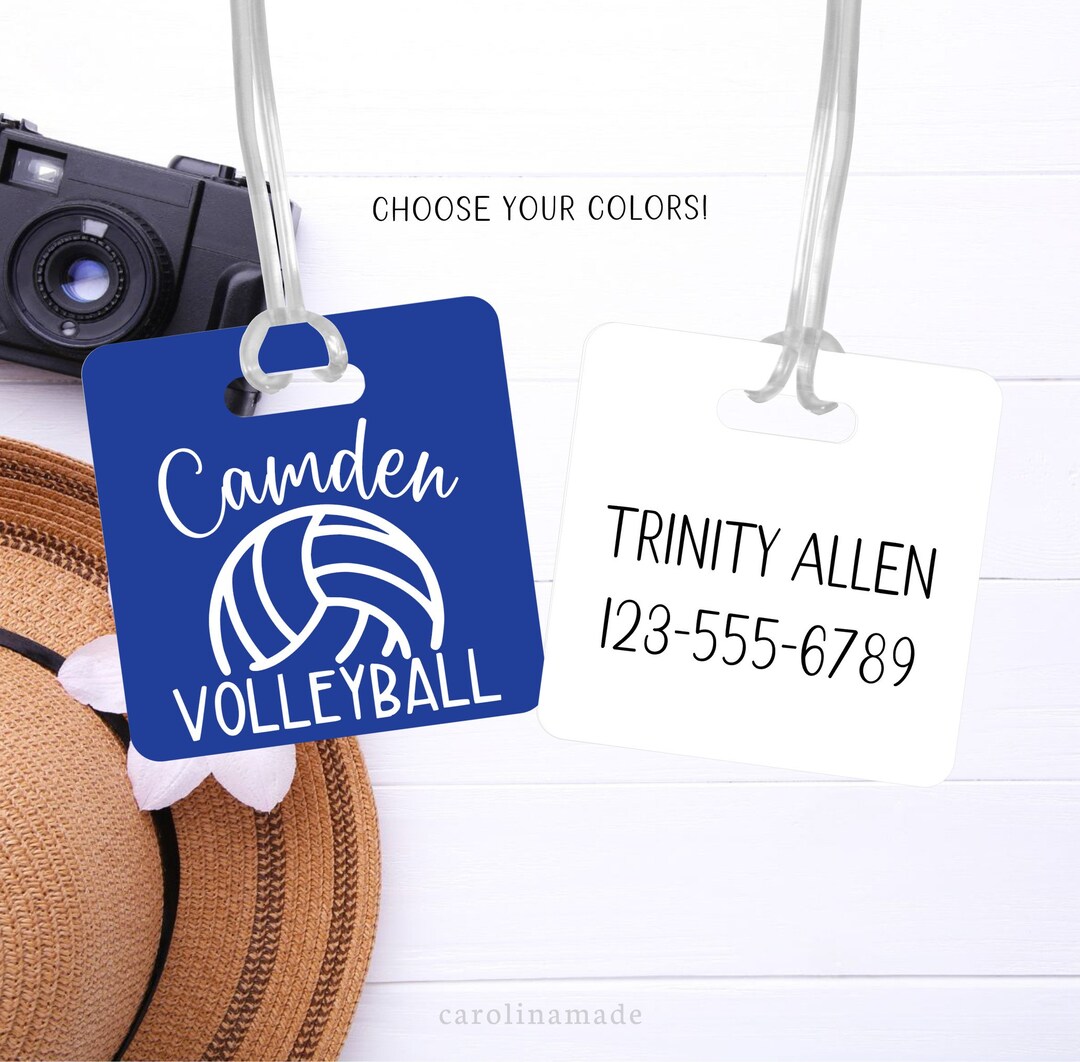 Volleyball Bag Tag, Personalized Volleyball ID Tag, Volleyball Team ...