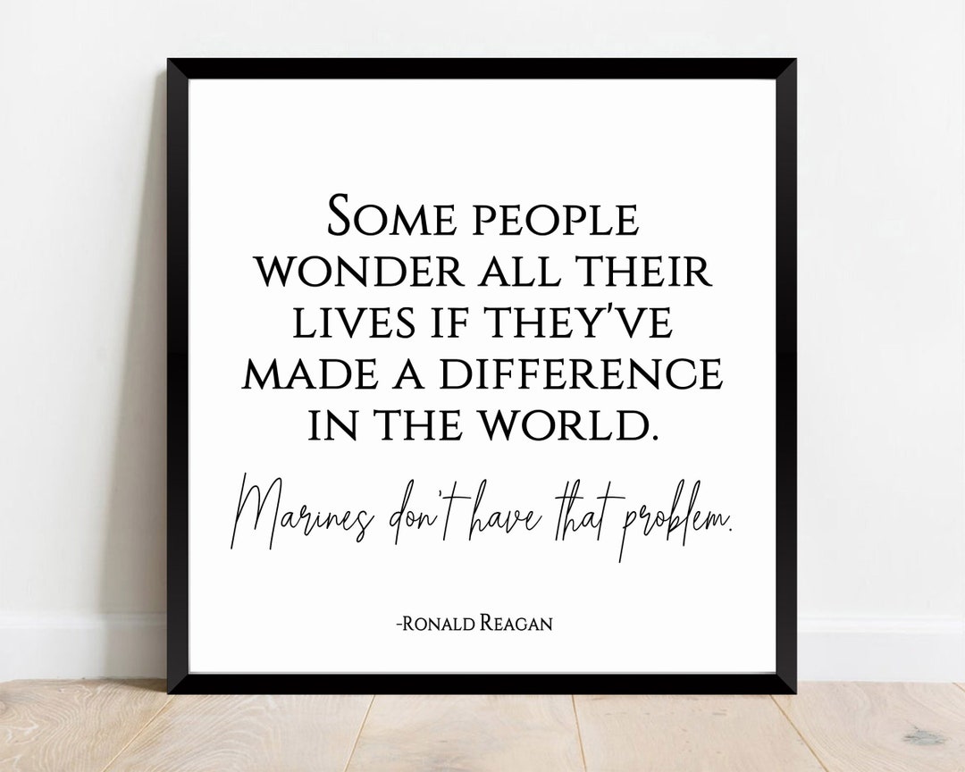 Marine Corps Wall Art, Ronald Reagan Quote, Military Decor, USMC Sign ...