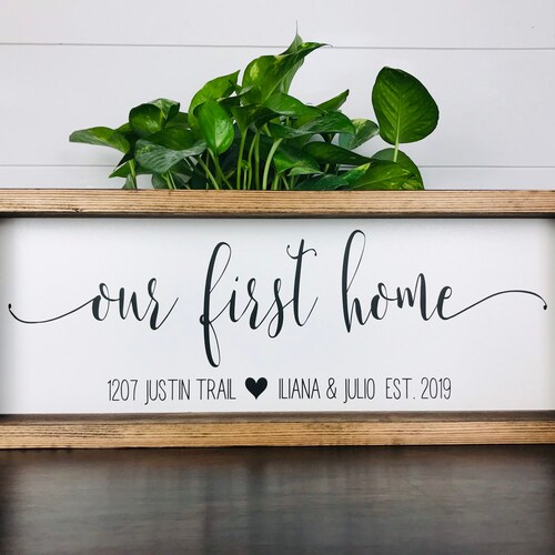 Our First Home Sign Address & Established Date Homebuyer Real - Etsy