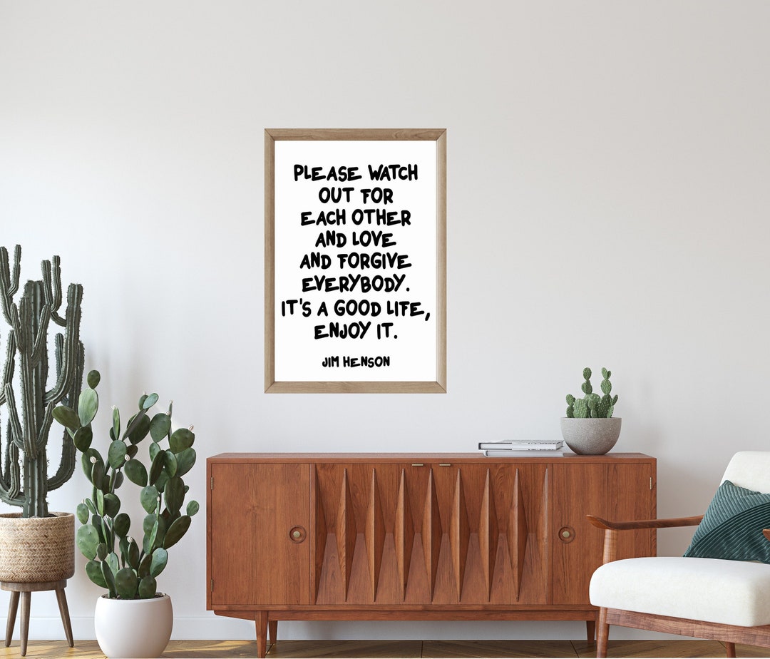 It's a Good Life, Jim Henson Quote, Kids Room Decor, Playroom Wall Art ...